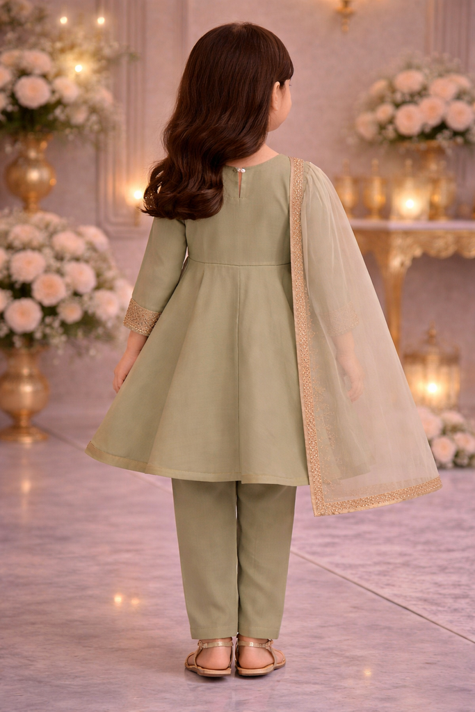 Baba Posh Girls Embroidered chiffon 3PC Suit BPG-04 – Lailas Clothing